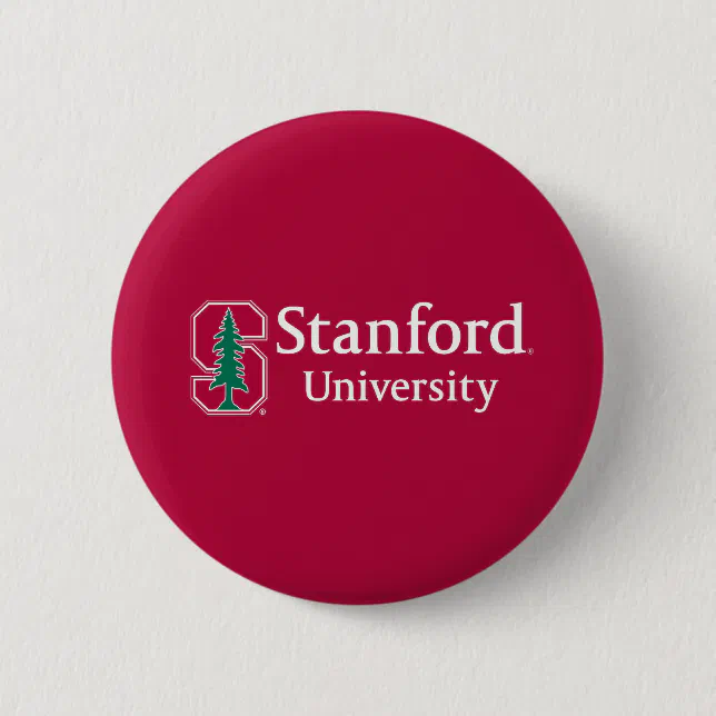 Stanford University with Cardinal Block "S" & Tree Button | Zazzle