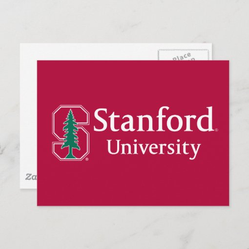 Stanford University with Cardinal Block "S" & Tree Postcard | Zazzle