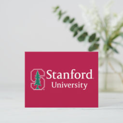 Stanford University with Cardinal Block "S" & Tree Postcard | Zazzle