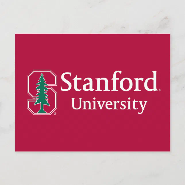 Stanford University with Cardinal Block "S" & Tree Postcard | Zazzle