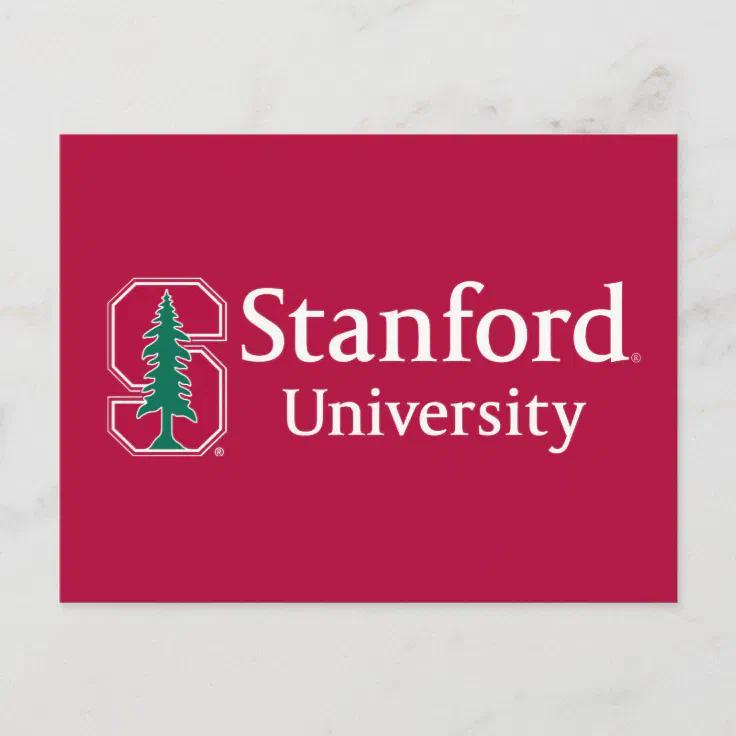 Stanford University with Cardinal Block "S" & Tree Postcard | Zazzle