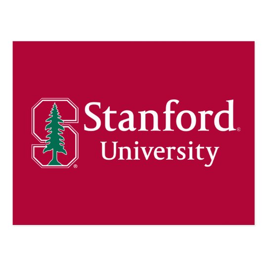 Stanford University with Cardinal Block "S" & Tree Postcard | Zazzle.com