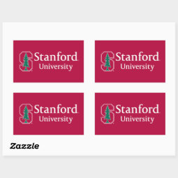 Stanford University with Cardinal Block "S" & Tree Rectangular Sticker ...