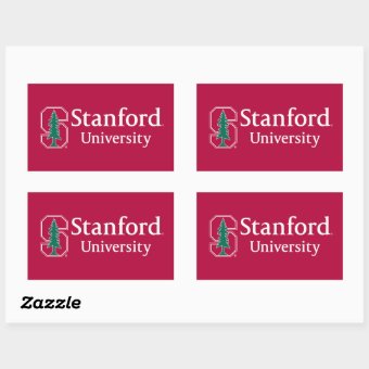 Stanford University with Cardinal Block "S" & Tree Rectangular Sticker ...