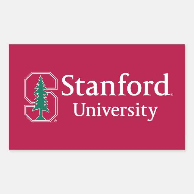 Stanford University with Cardinal Block "S" & Tree Rectangular Sticker ...