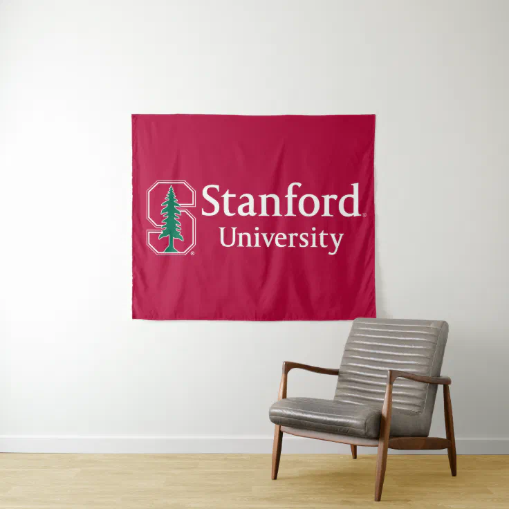 Stanford University with Cardinal Block "S" & Tree Tapestry | Zazzle