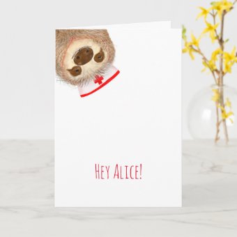 Stanley sloth personlised get well soon card | Zazzle