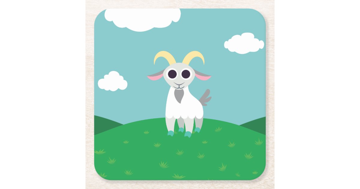 Stanley the Goat Square Paper Coaster | Zazzle