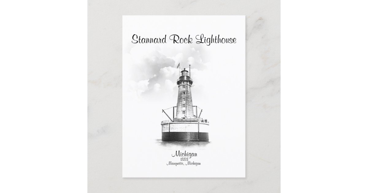 Stannard Rock Lighthouse - Michigan Postcard | Zazzle