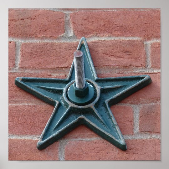 Star Anchor on Brick Wall Square Crop Poster | Zazzle.com