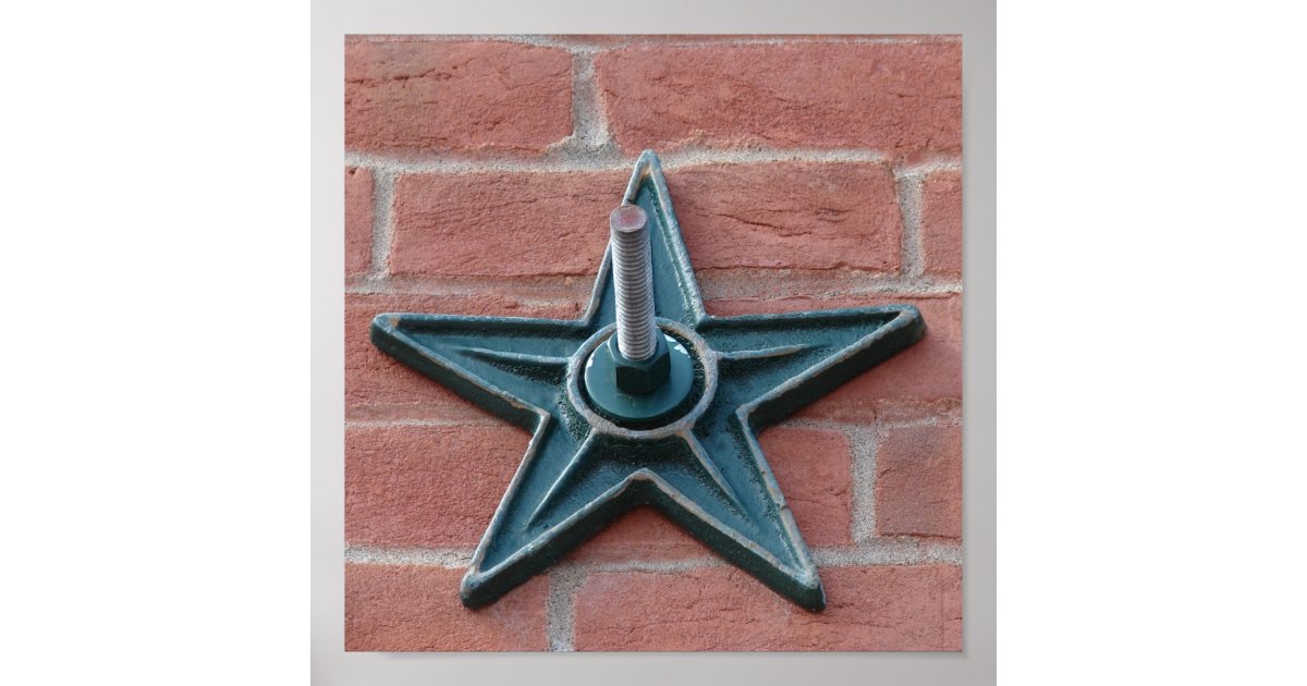Star Anchor on Brick Wall Square Crop Poster | Zazzle
