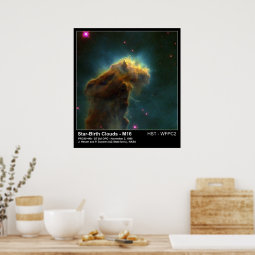 Star Birth Cloud M16 Hubble Telescope Photo Poster | Zazzle