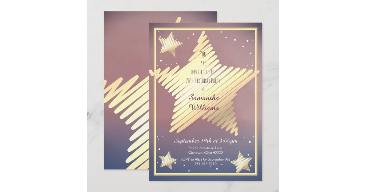 Star Birthday Invitation | Zazzle