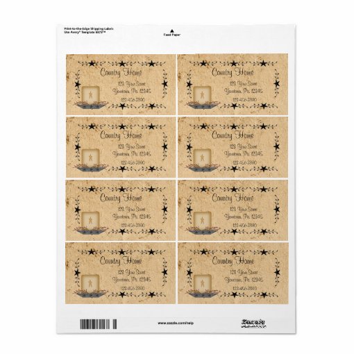 Star Border Candle Label | Zazzle