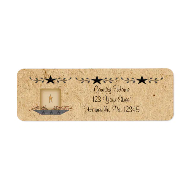 Star Border Candle Small Label | Zazzle