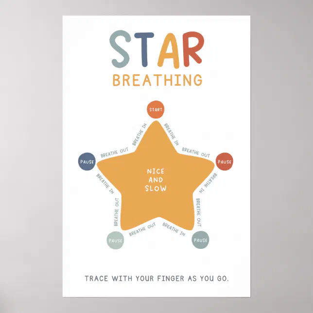 Star Breathing Technique Classroom Poster | Zazzle