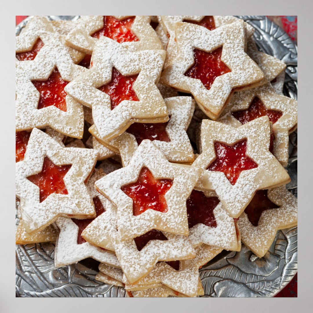 Star Christmas Cookies Poster | Zazzle