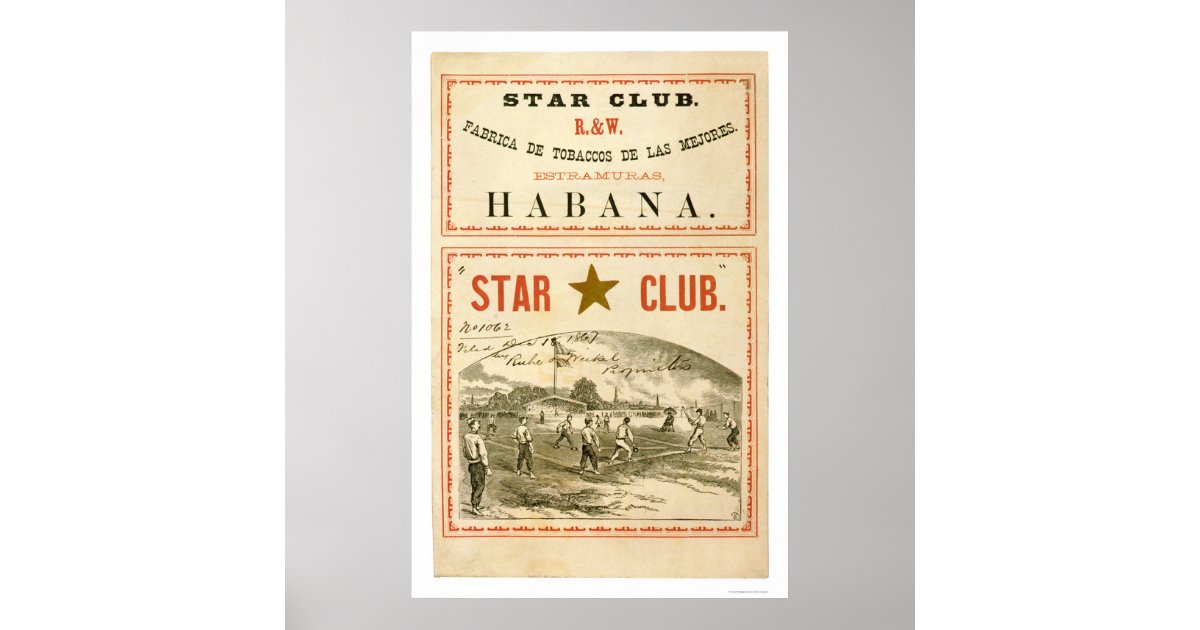 Star Club Baseball 1867 Poster | Zazzle