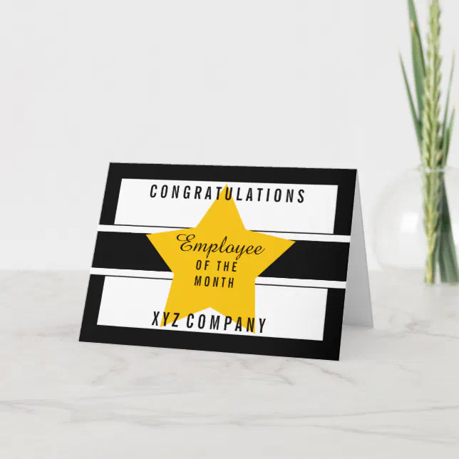 Star Congratulations Employee of the Month | Blank Card | Zazzle