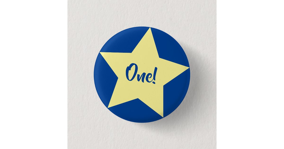 Star Cute Kid's Birthday Party Space Button | Zazzle