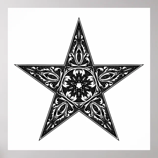Star drawing, vintage illustration Poster | Zazzle