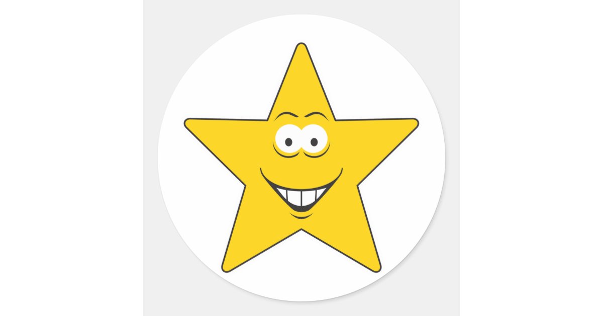 Star Face Classic Round Sticker | Zazzle