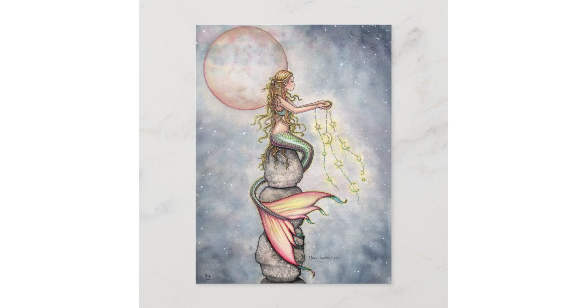 Star Filled Sky Mermaid Postcard | Zazzle