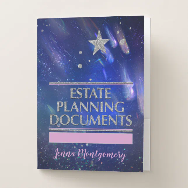 Star in Night Sky Estate Planning Pocket Folder | Zazzle