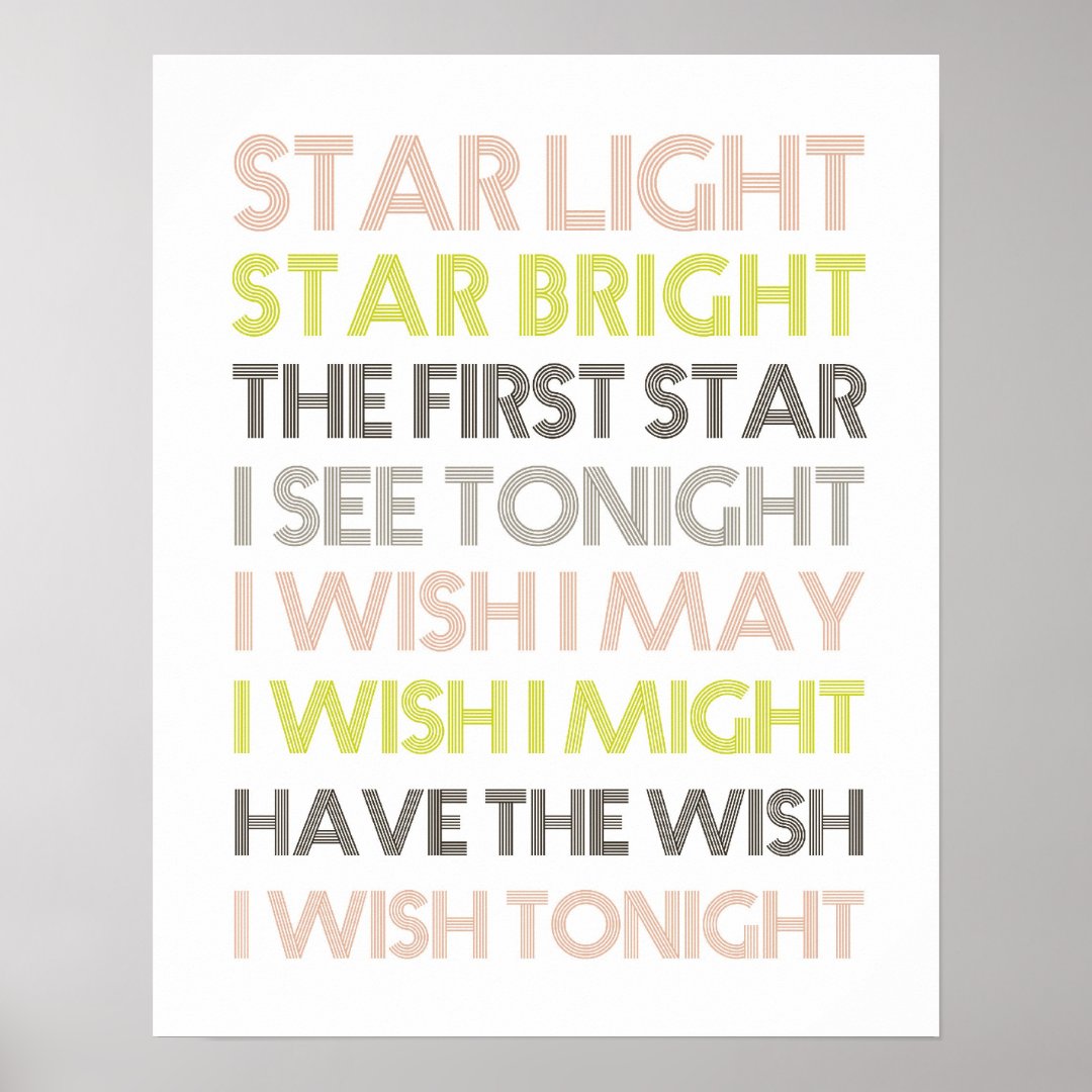 Star Light Star Bright Poster | Zazzle