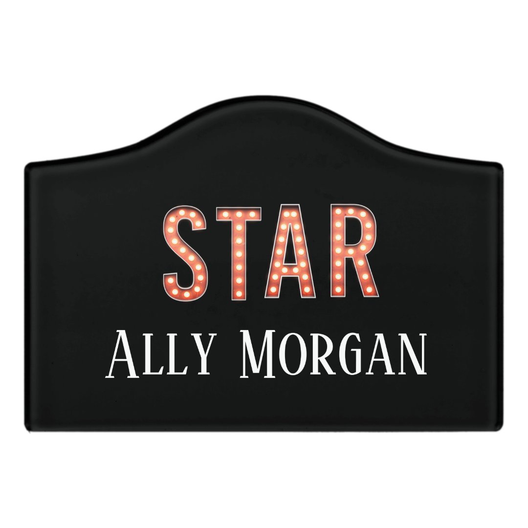 STAR Marquee Lights Personalized Door Sign | Zazzle