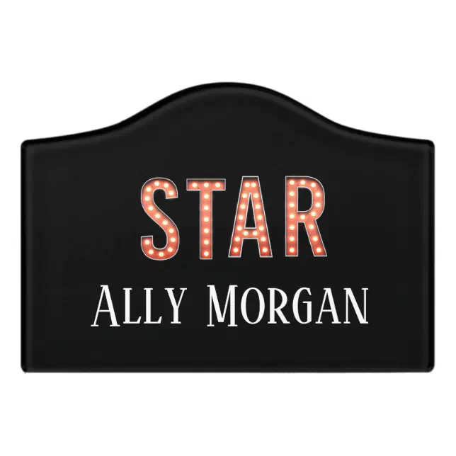 STAR Marquee Lights Personalized Door Sign | Zazzle