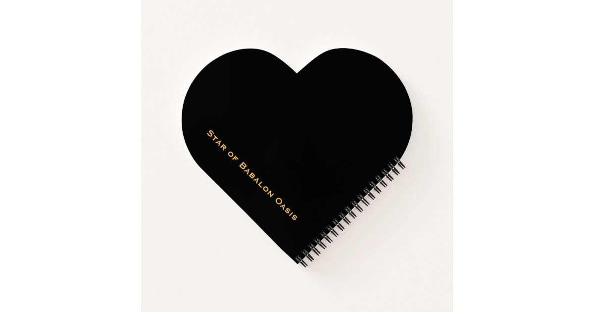 Star of Babalon Gold Logo Heart Shaped Notebook | Zazzle