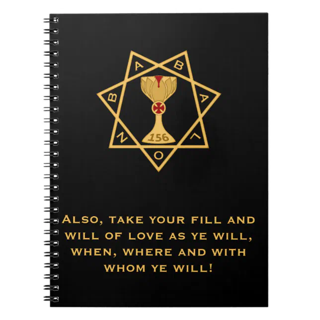 Star of Babalon Gold Logo Spiral Bound Notebook | Zazzle