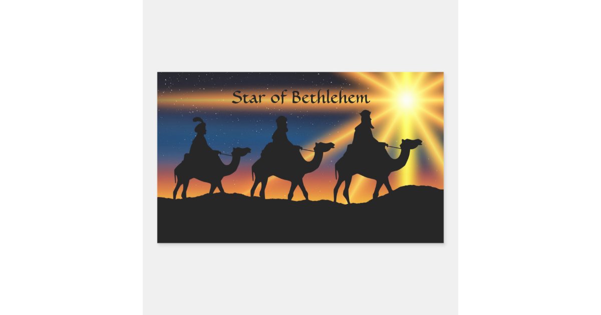 Star of Bethlehem, labeled, Rectangular Sticker | Zazzle
