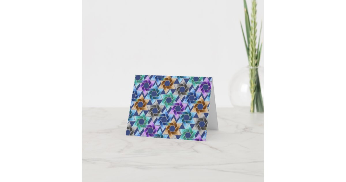 Star of David Damask Thank You Card | Zazzle