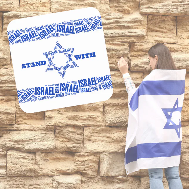 Star of David Flag Support Stand with Israel Square Sticker | Zazzle