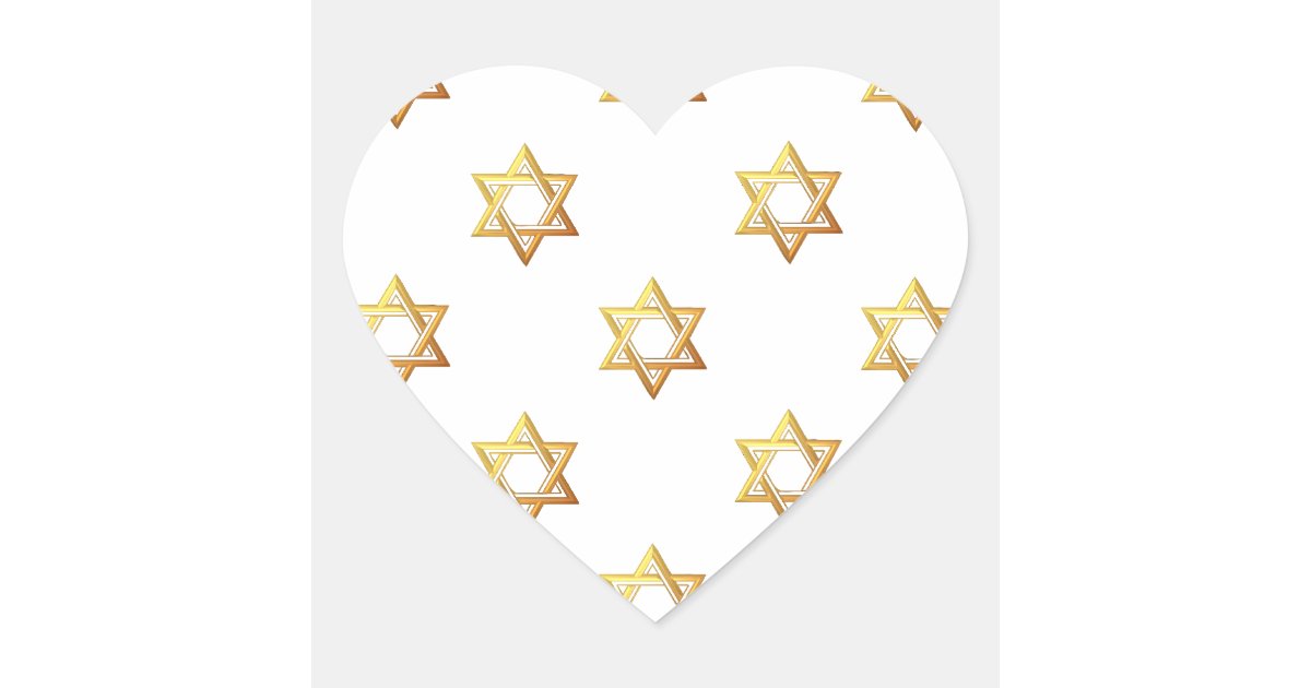 Star of David Heart Sticker | Zazzle