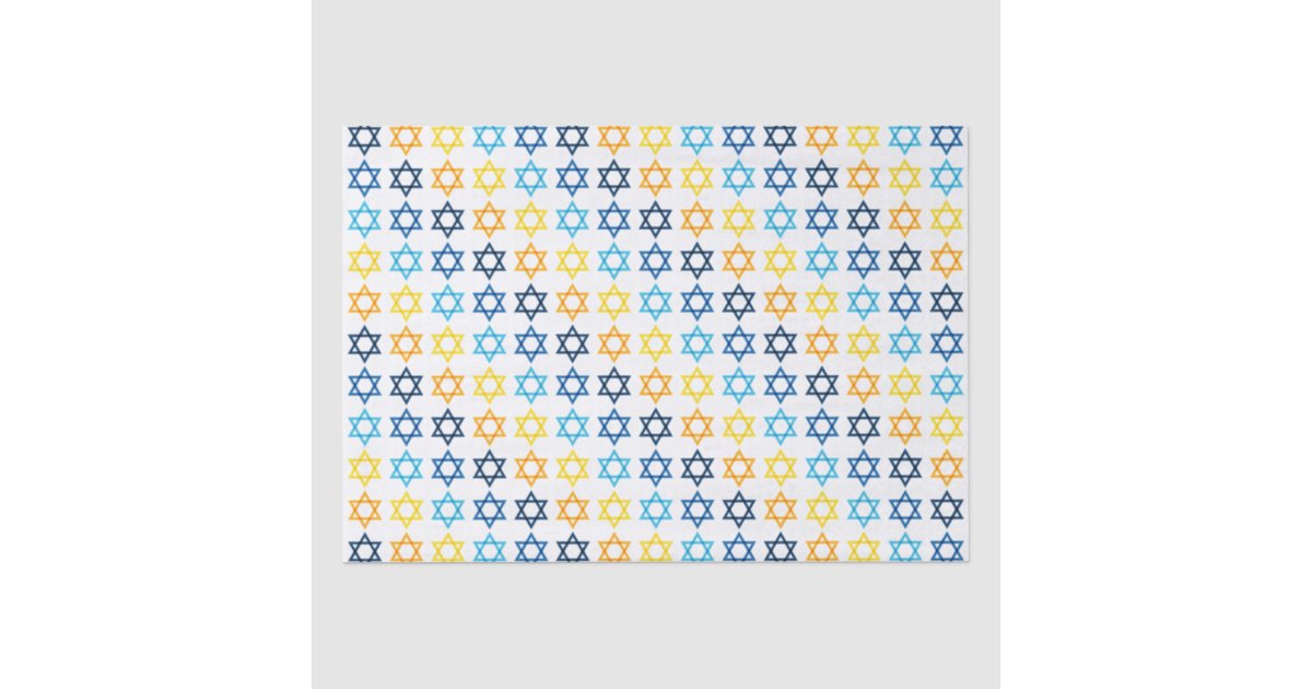 Star of David Jewish Colorful Tissue Paper | Zazzle