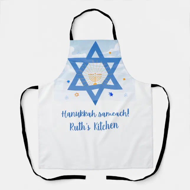 Star of David, Menorah Hanukkah Sameach Apron | Zazzle