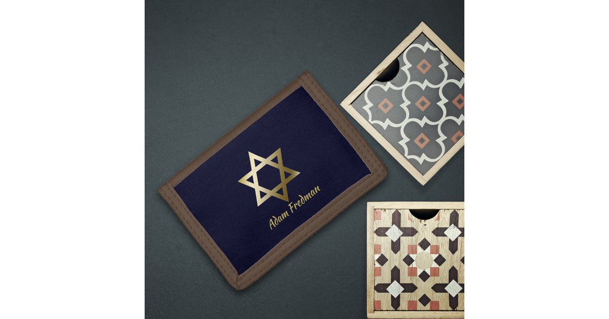 Star of David Monogram Trifold Wallet | Zazzle