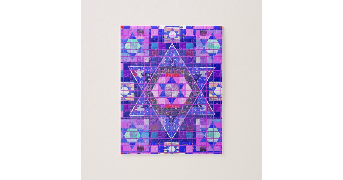 Star of David mosaic Jigsaw Puzzle | Zazzle