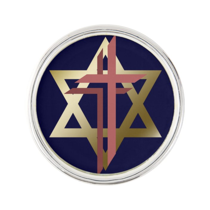 Star of David With Cross Lapel Pin | Zazzle.com