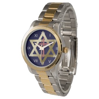 Star of David With Cross Watch | Zazzle
