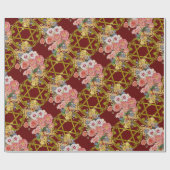 Star of David with Floral Spray Wrapping Paper | Zazzle