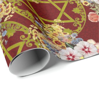 Star of David with Floral Spray Wrapping Paper | Zazzle