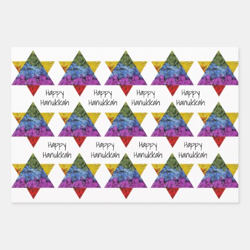Star of David Wrapping Paper Flat Sheet Set of 3 | Zazzle
