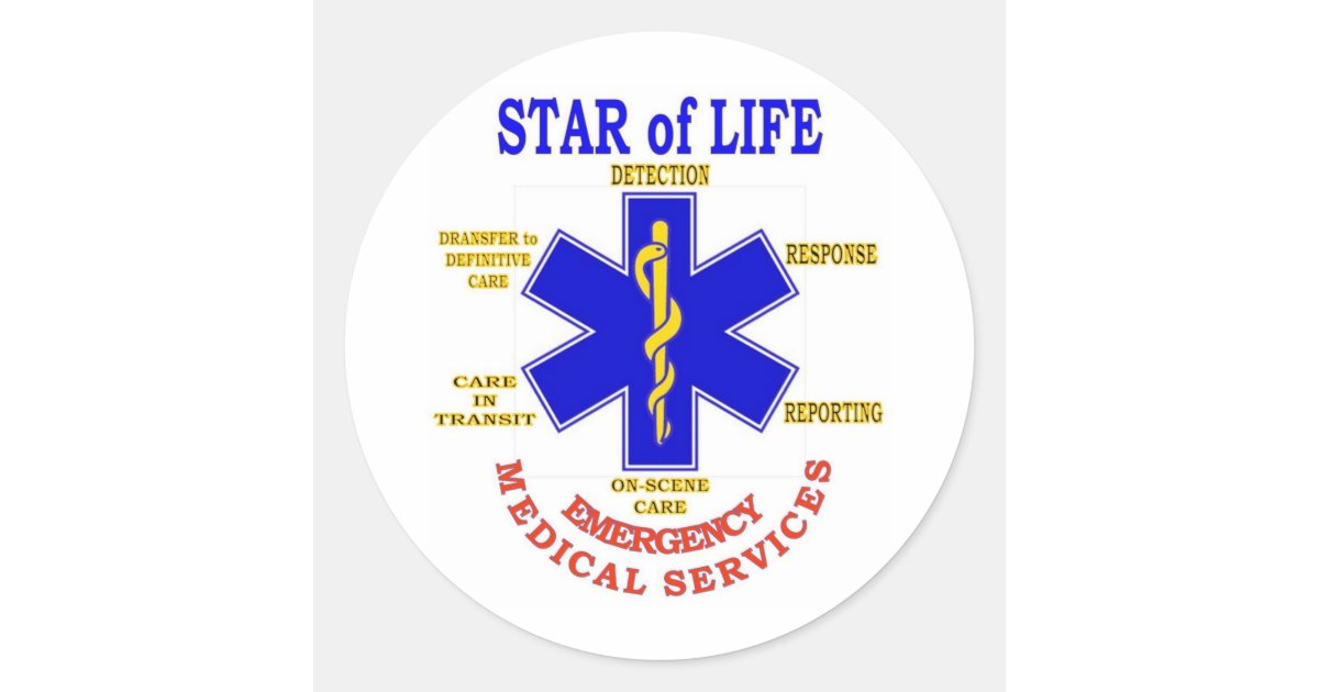 STAR of LIFE Classic Round Sticker | Zazzle