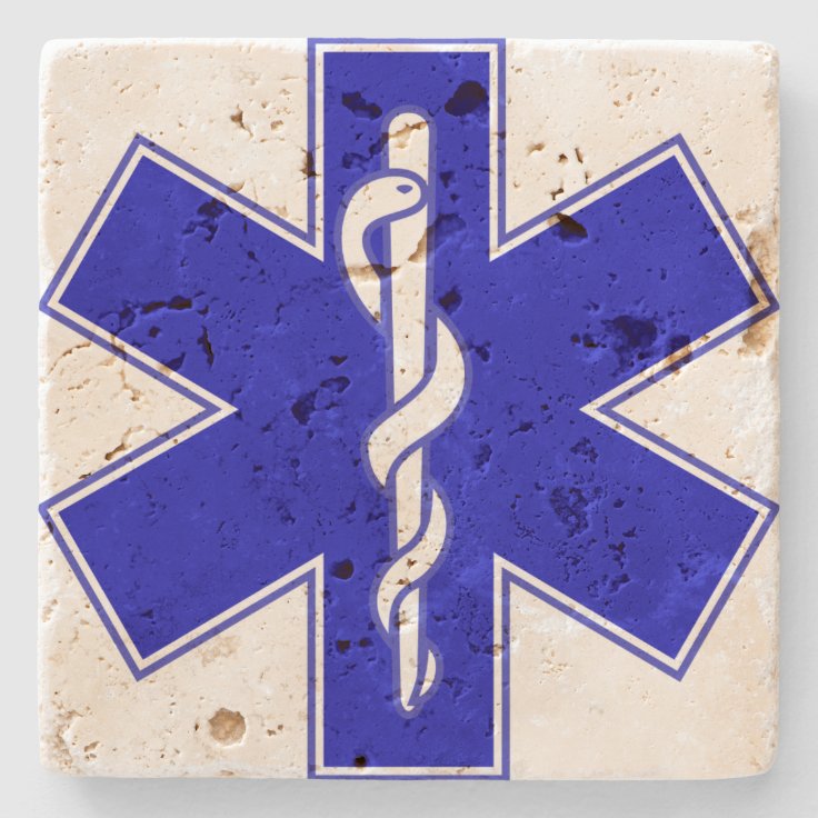 Star Of Life (logo only) Stone Coaster | Zazzle