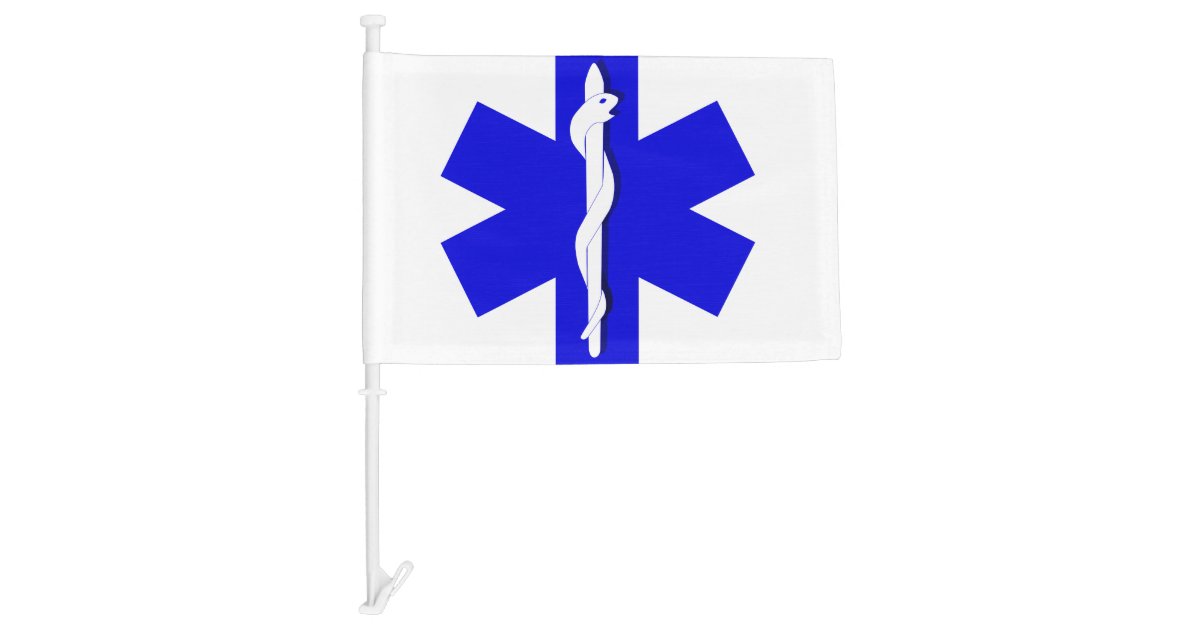 Star of Life Medical symbol Car Flag | Zazzle
