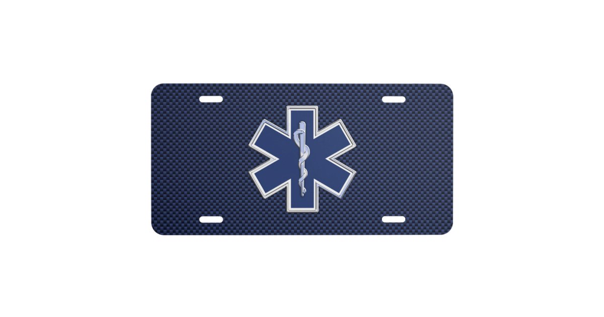 Star of Life Paramedic Emergency Medical S Decor License Plate | Zazzle